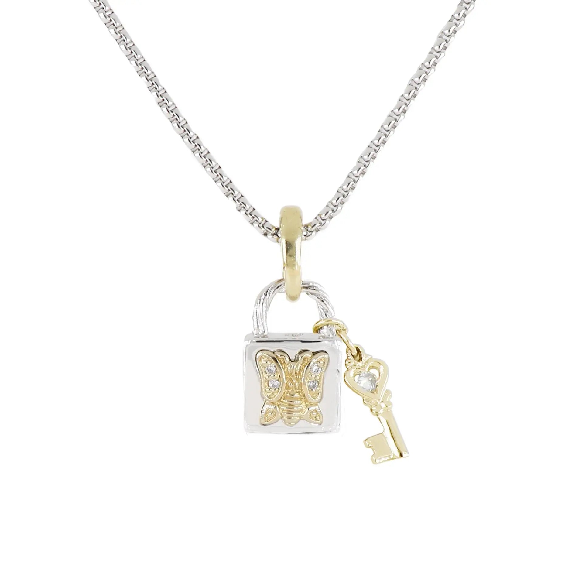Lock Key Butterfly Wings to Fly Necklace 16 18 Chain John Medeiros Jewelry Collections